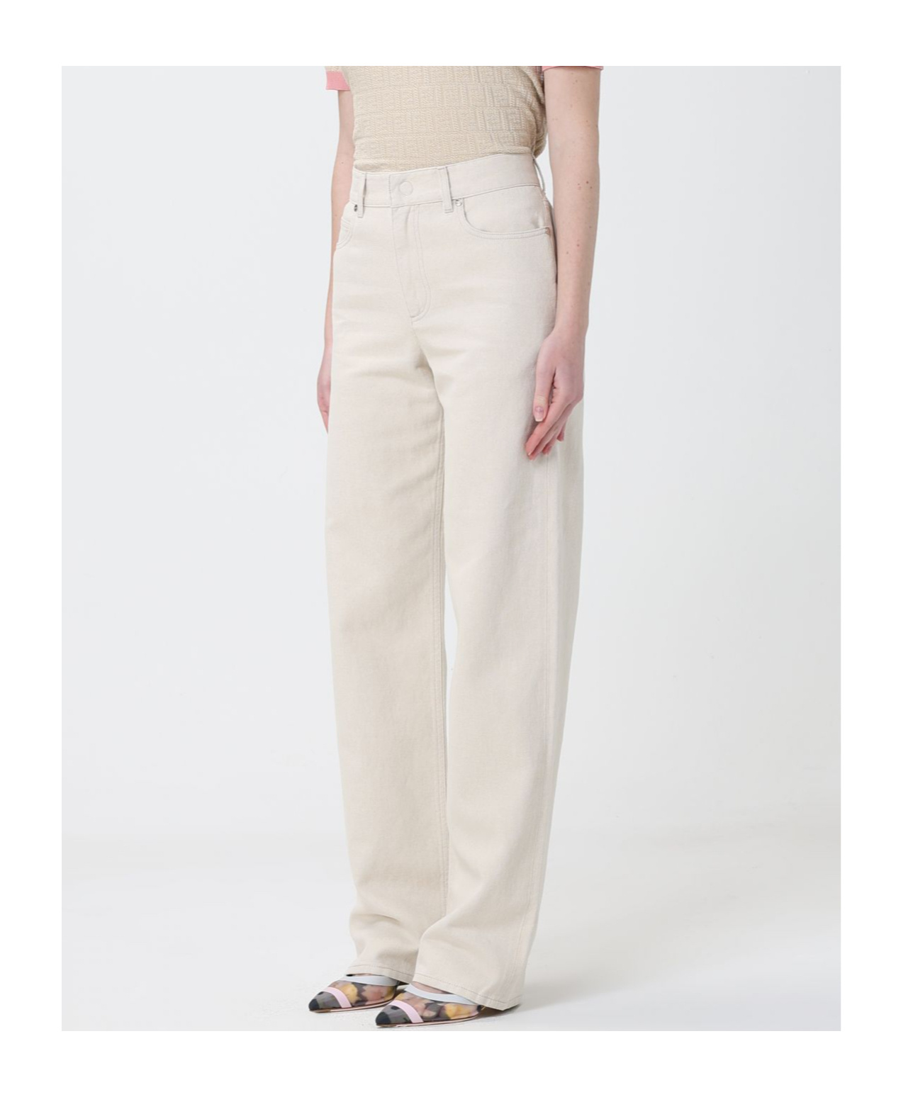 FENDI Fendi Logo Detailed Straight-Leg Jeans